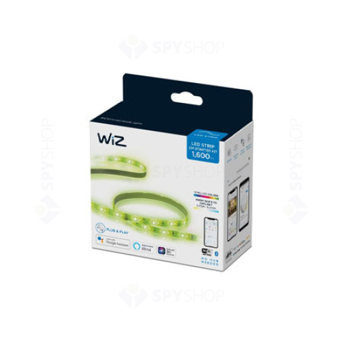 Banda LED RGB inteligenta WiZ Connected Starter Kit, Dimabil, 20W, 1600 lm, lumina alba si ...