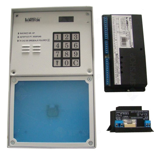 Centrala interfon de bloc Laskomex CD2503/RF2503, 255 posturi, 2 fire ...