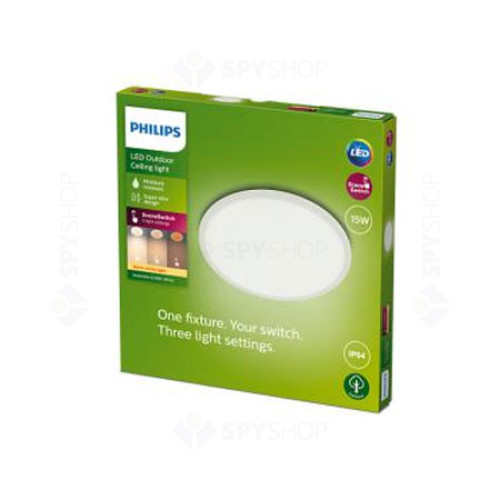 Plafoniera LED Philips Superslim, 15W, 1300 lm, 2700K - spy-shop.ro