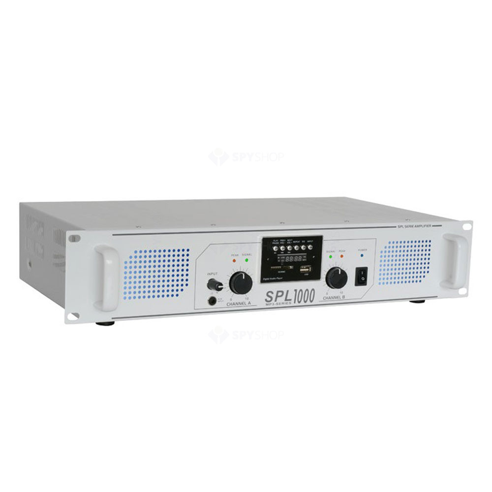 Amplificator profesional cu 2 canale Skytec SPL1000MP3 178.779, USB/SD, 2x500W - spy-shop.ro