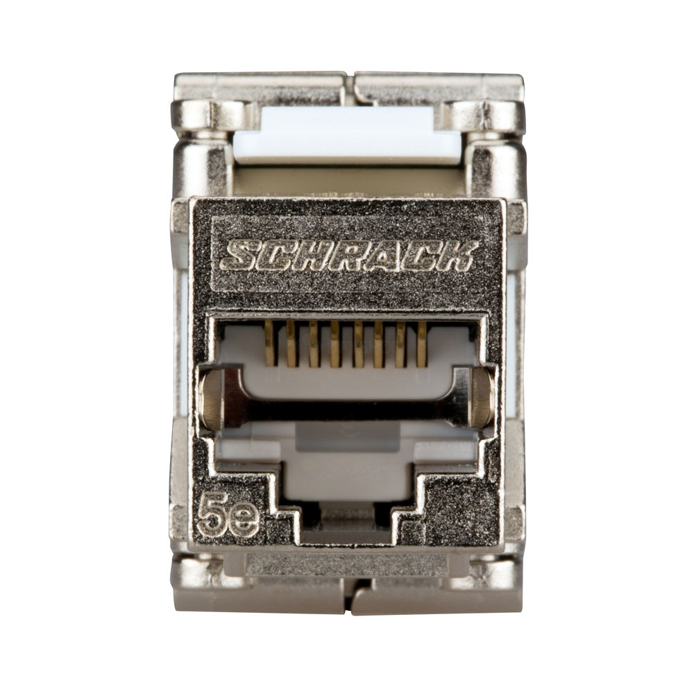Modul RJ45 ecranat SCHRACK TOOLLESS LINE HSEMRJ5GWS, aliaj zinc, Cat.5e ...