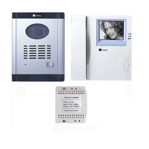 Set videointerfon Genway CM-06DND1M, 1 familie, 3.5 inch, ingropat ...
